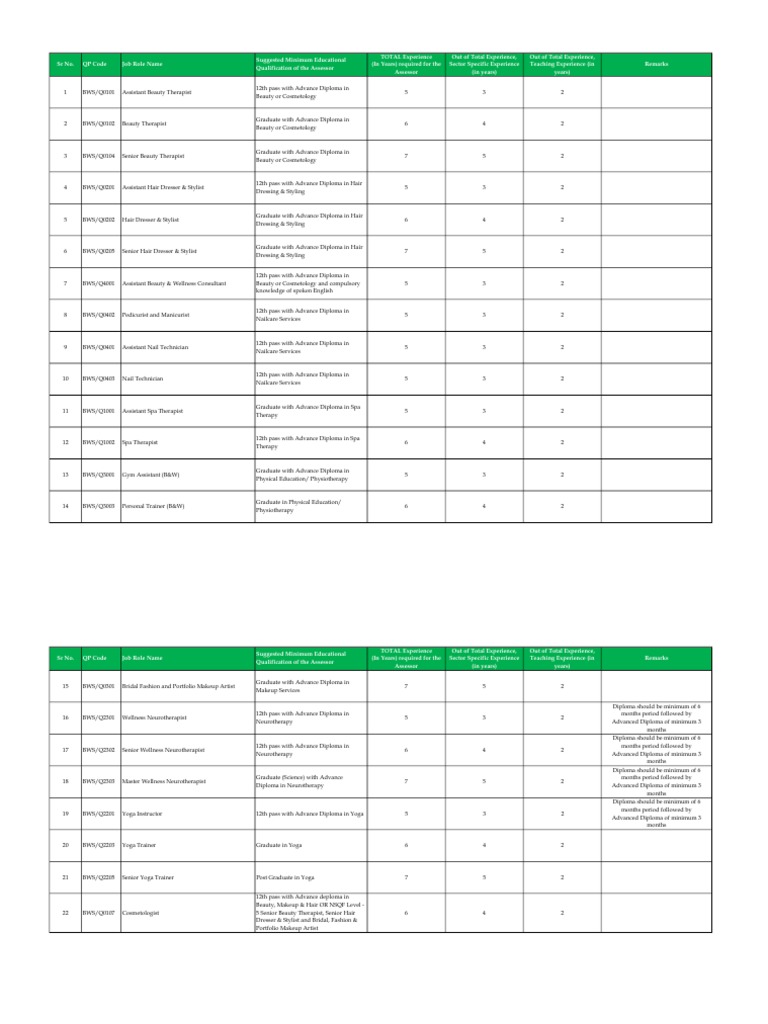 Assessor Minimum Qualification | PDF | Physical Therapy | Health Care