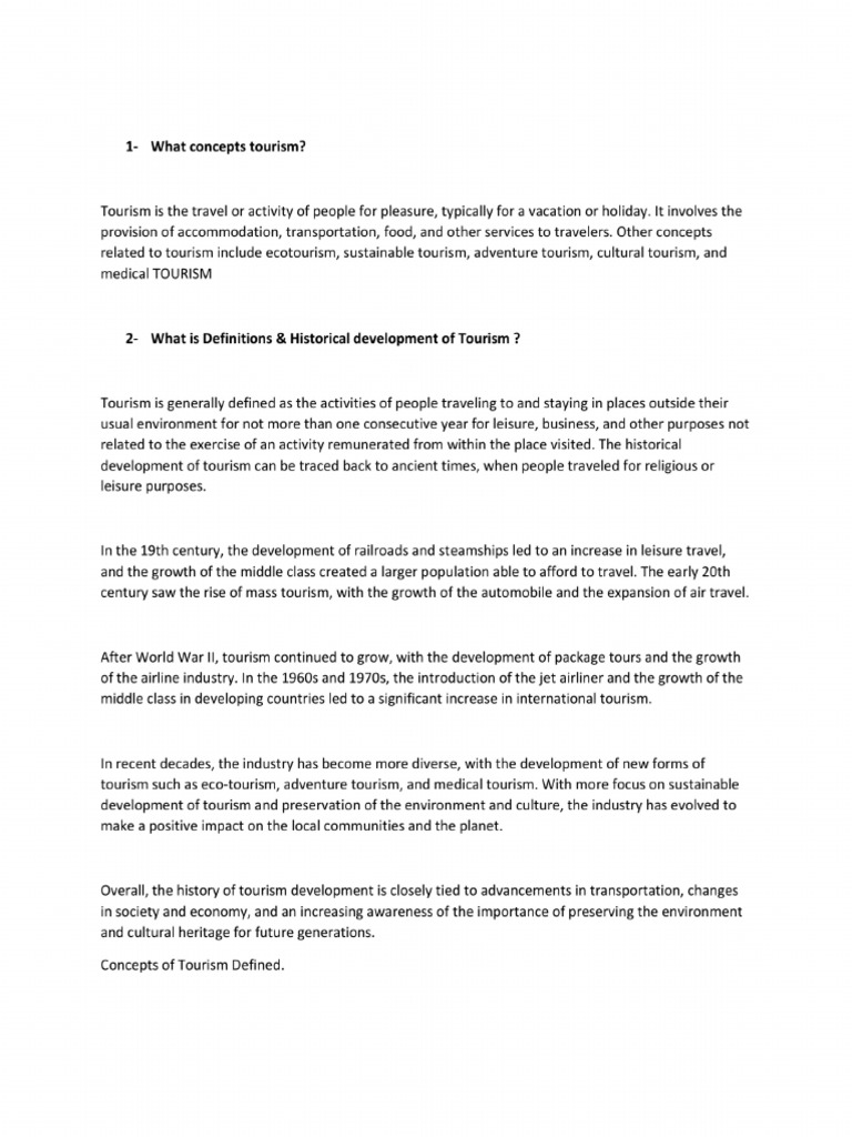 Introduction of Tourism | PDF