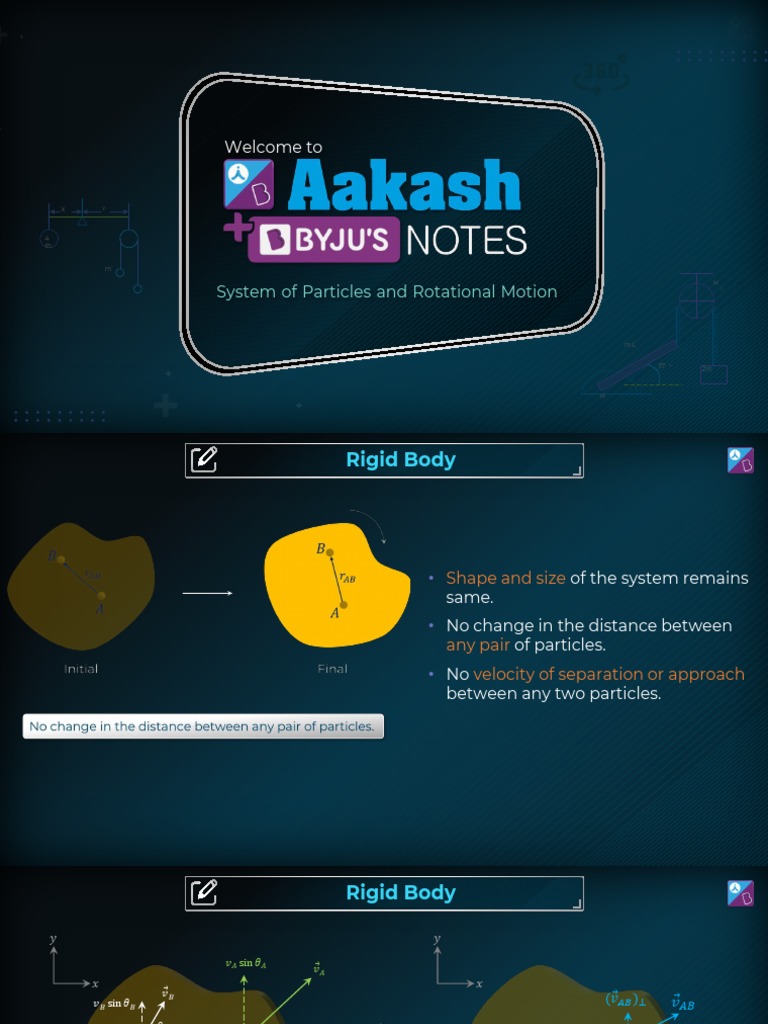 System of Particles & Rotational Motion | PDF | Rotation Around A Fixed Axis | Angular Momentum