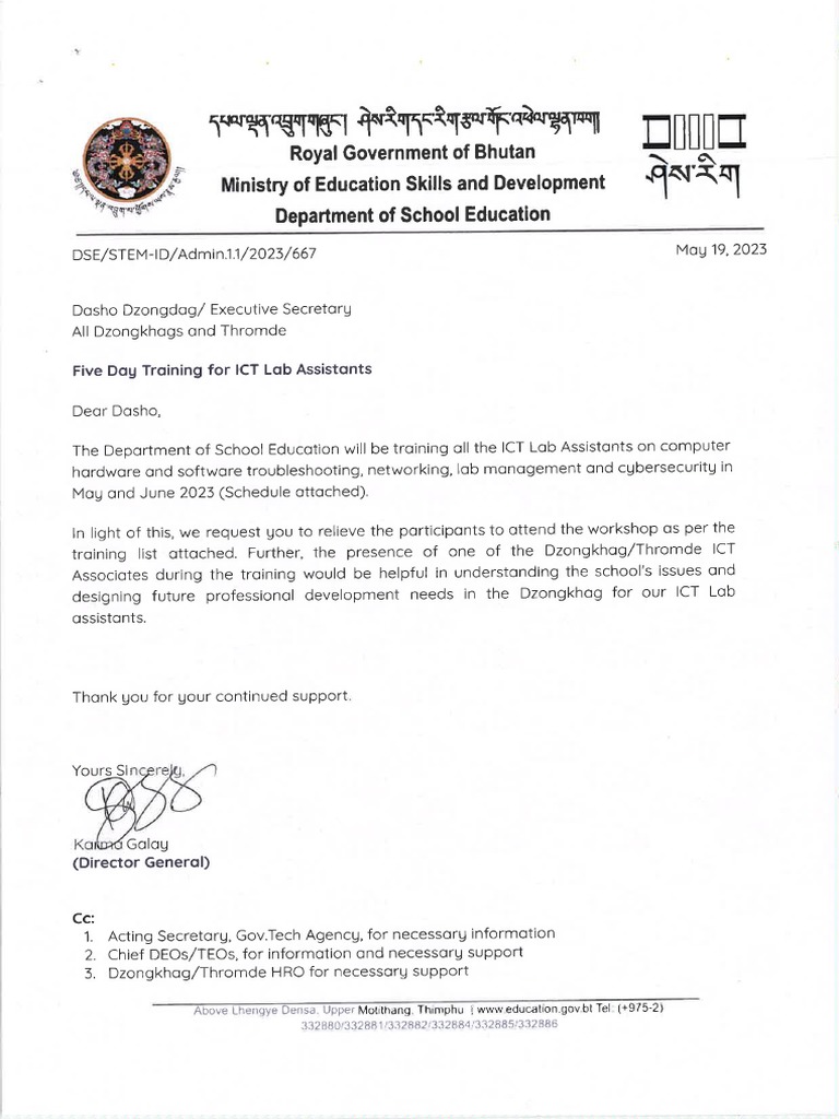 Five Day Training for ICT Lab Assistants | PDF