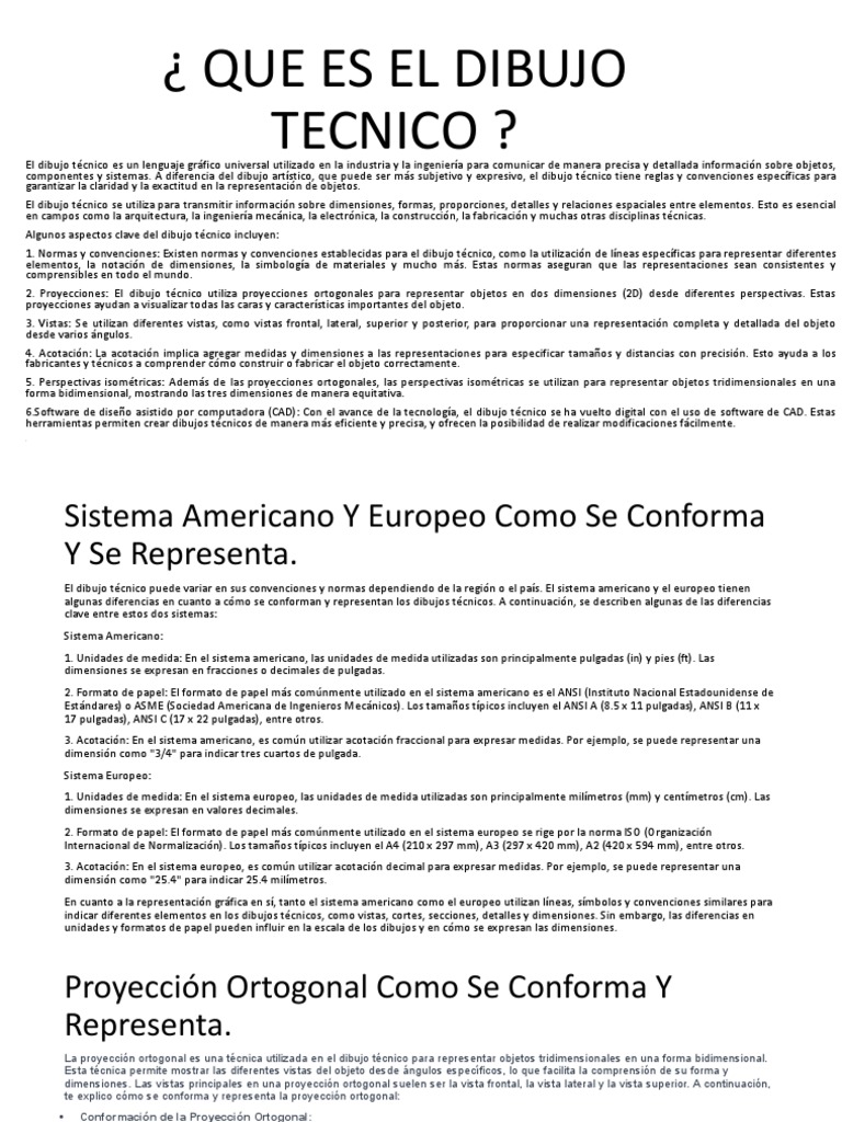 Que Es El Dibujo Tecnico y Tipo de Vistas | PDF | Dibujo técnico | Dibujo