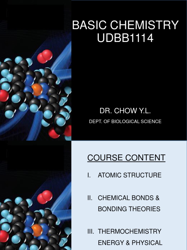 Basic Chemistry Lecture Notes | PDF