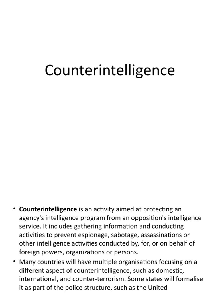 Counterintelligence | PDF | Counterintelligence | Security