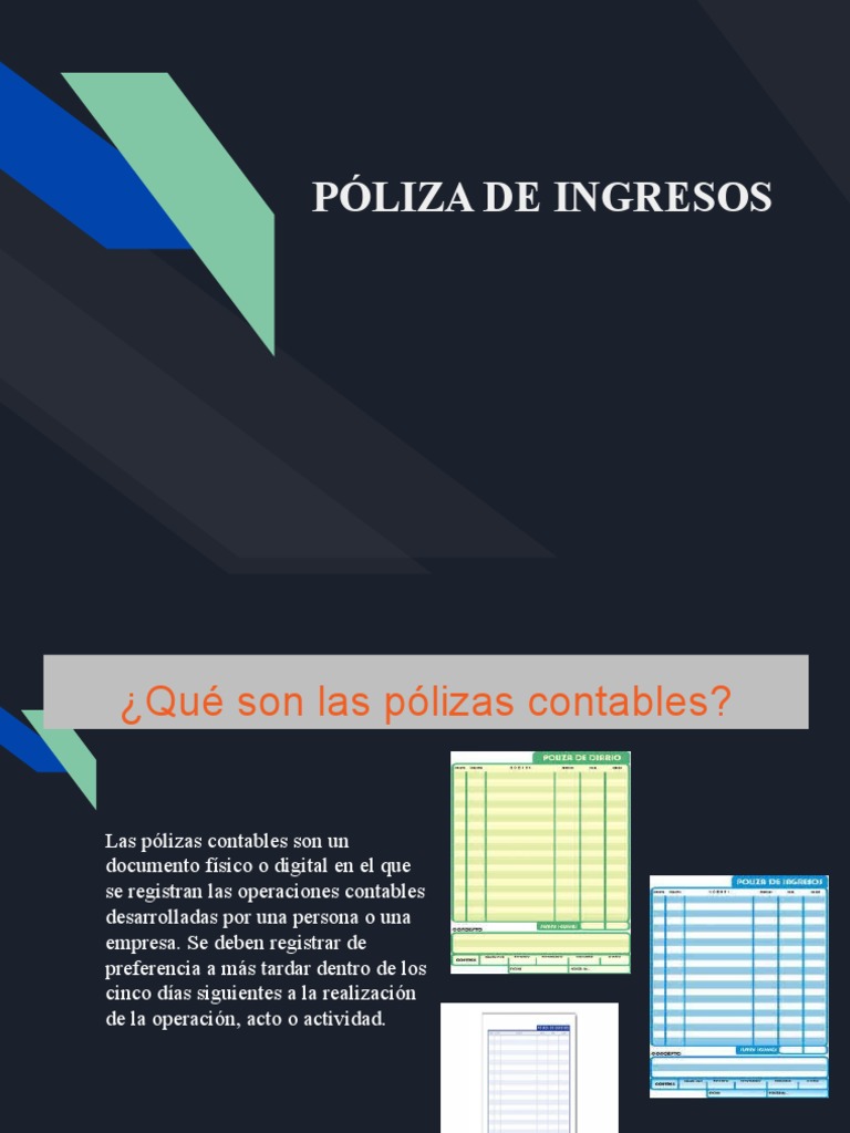 Póliza de Ingresos: Definición y Uso | PDF