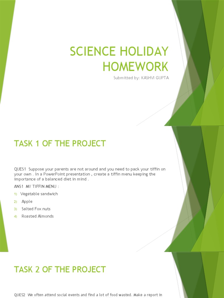 Science Holiday Homework | PDF Science Holiday Homework | PDF