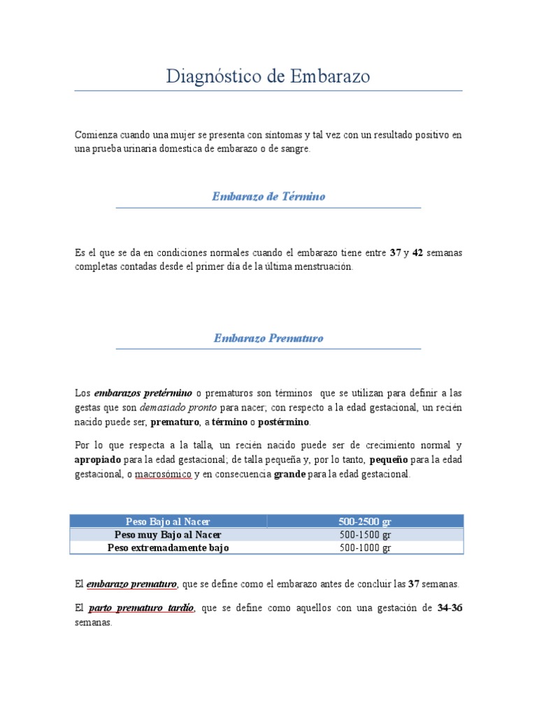 Diagnóstico de Embarazo | PDF