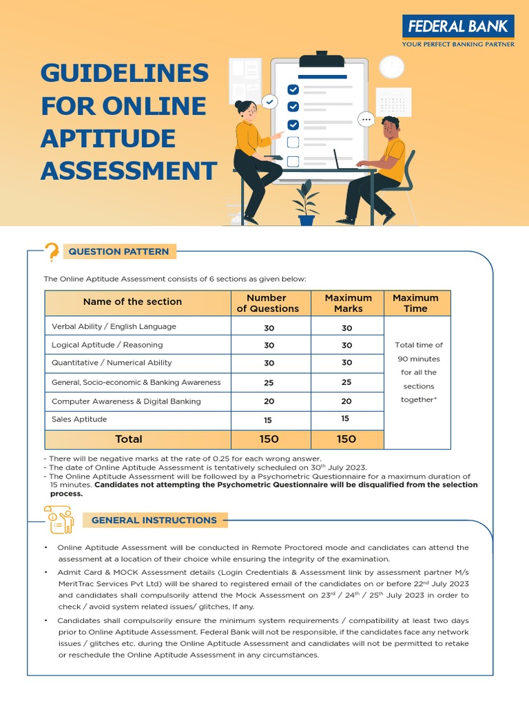Guidelines For Online Aptitude Assessment Download Free Pdf Laptop