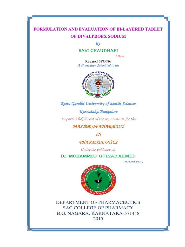 Ravi - Thesis 2015 | PDF | Tablet (Pharmacy) | Pharmacy