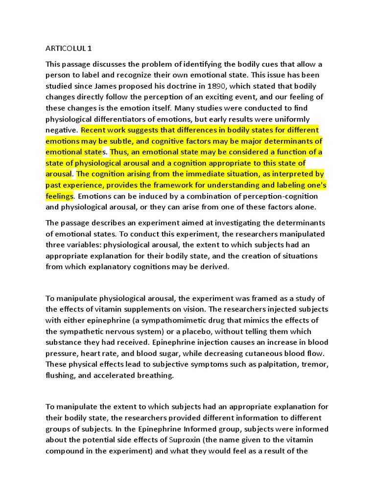 Ce Sunt Emotiile | PDF | Emotions | Behavioural Sciences