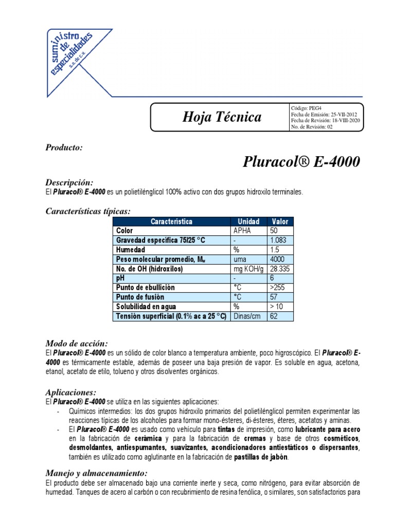 Pluracol® E-4000 | PDF