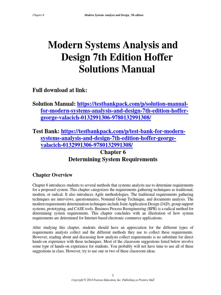 Modern Systems Analysis and Design 7th Edition Hoffer Solutions Manual Download | PDF | Customer ...