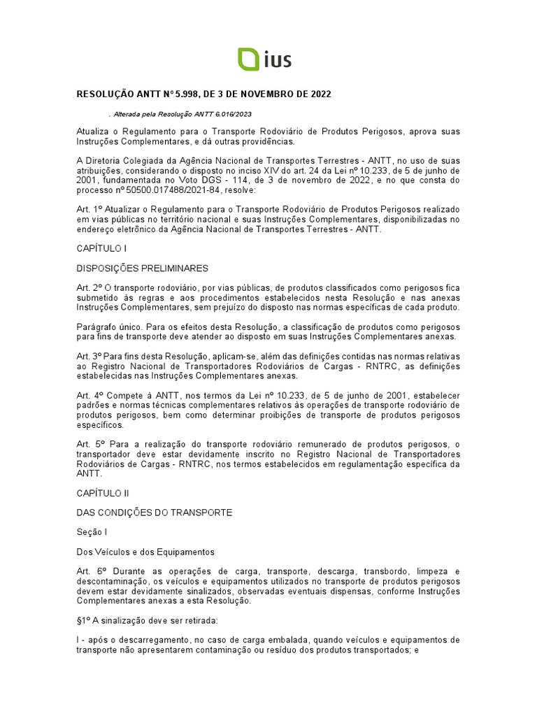 Antt 5998-2022 | PDF