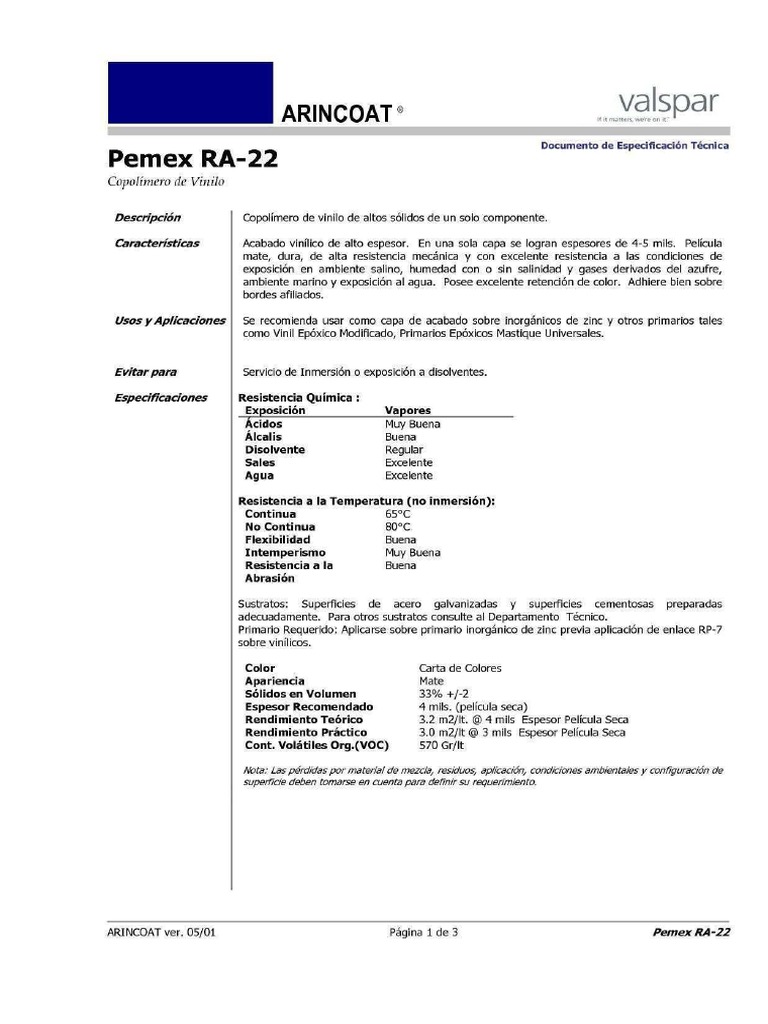 DT Pemex RA-22 | PDF