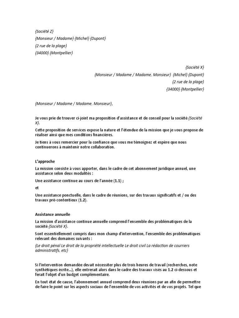 Proposition de services juridiques | PDF
