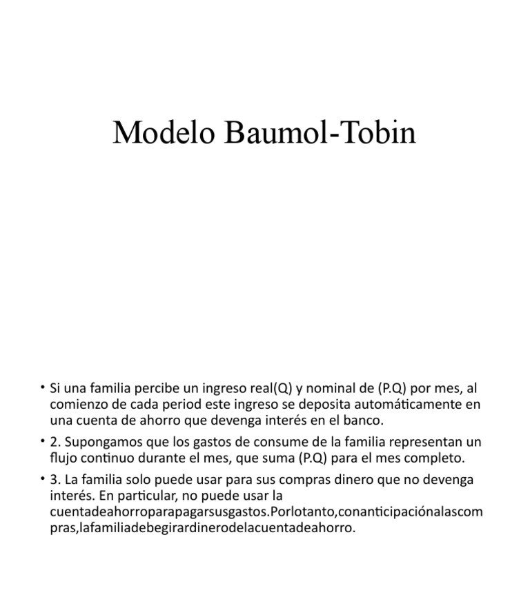 Modelo Baumol-Tobin | PDF