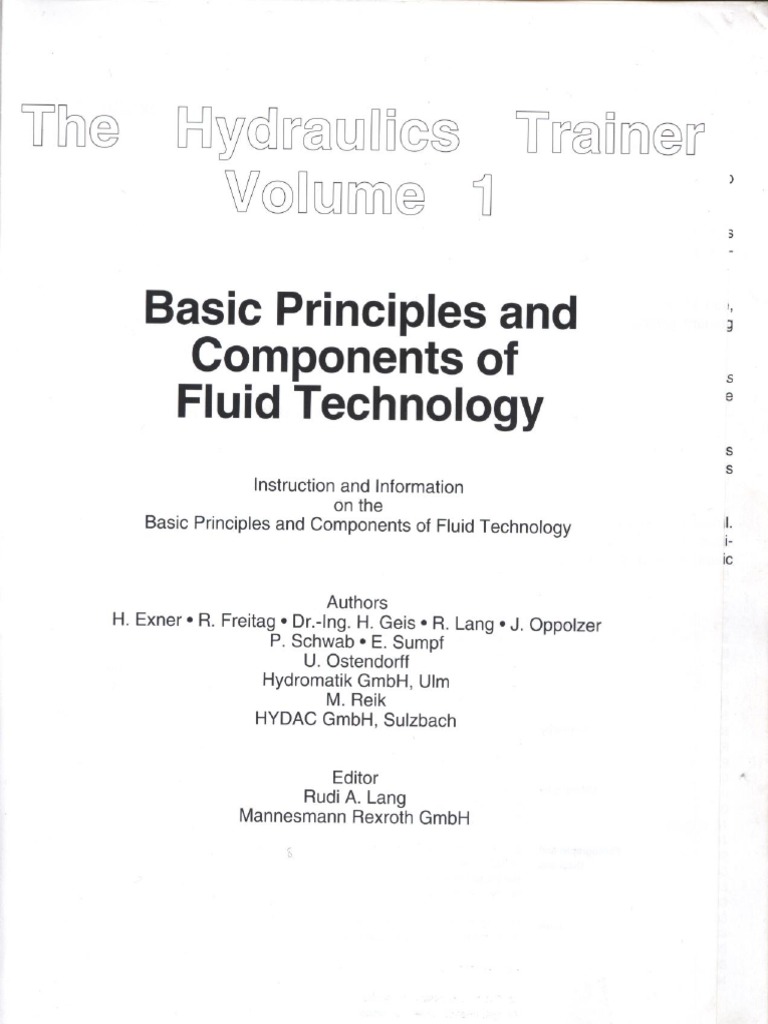 Basic Principles and Components of Fluid Technology Volume I | PDF