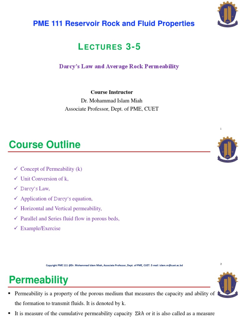 Pme 111 - L3-5 - Dmim | PDF | Permeability (Earth Sciences) | Fluid ...