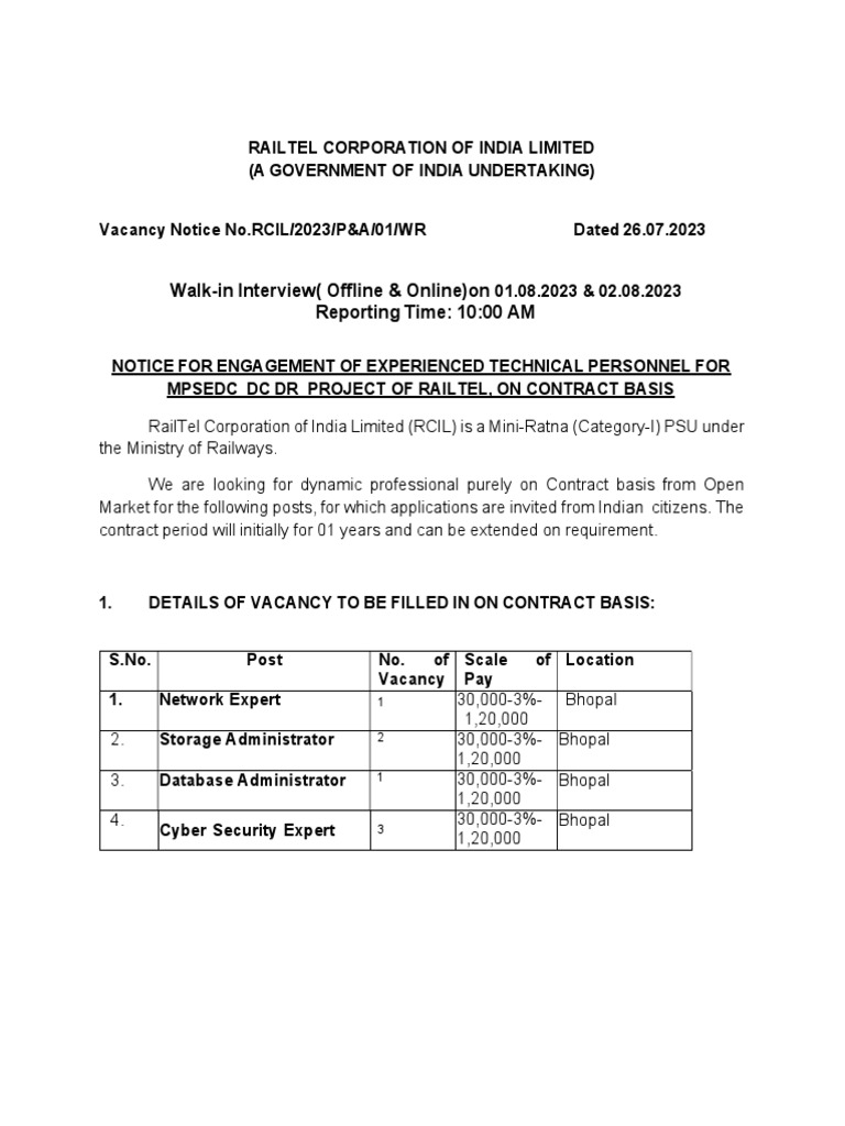 Railtel-Recruitment-2023-2 | PDF | Justice | Crime & Violence