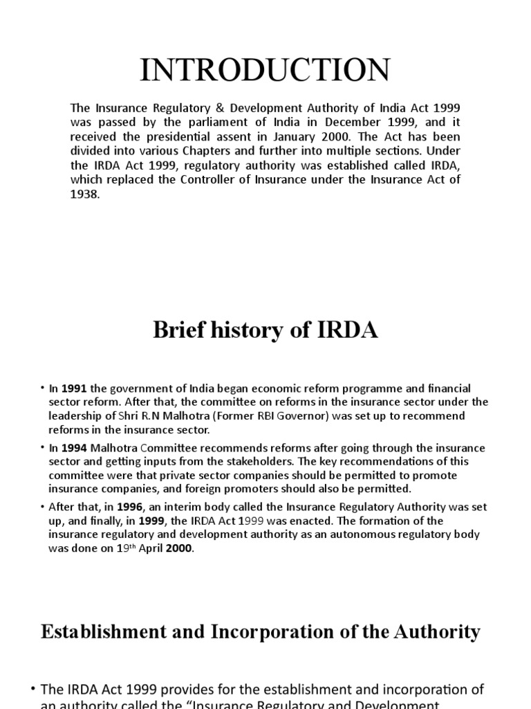 IRDA | PDF | Insurance | Financial Risk