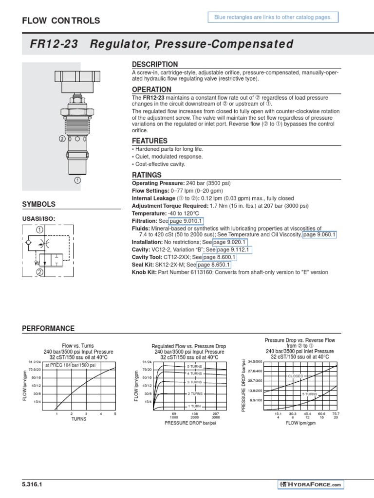 FR12-23 Regulator, Pressure-Compensated: Flow Controls | PDF