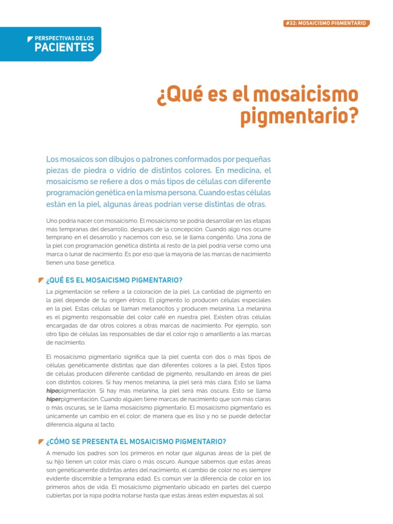 SPD Pigmentary Mosaicism Web Es v1 | PDF | Piel | Color