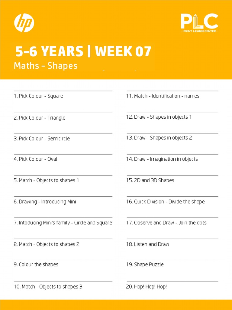 Ukg Math Shapes Worksheet | PDF