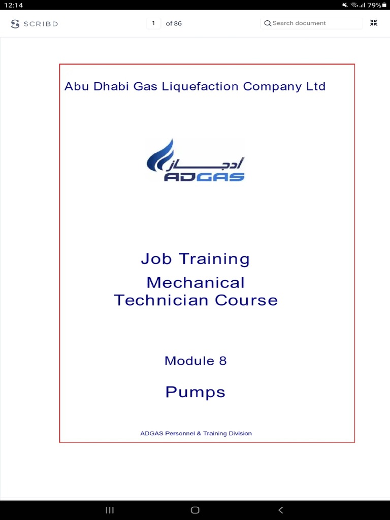 ADGAS Training - Pumps | PDF