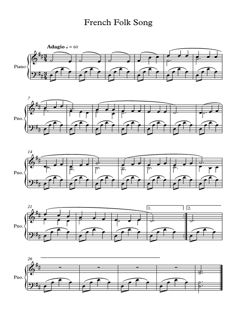 French Folk Song Piano | PDF