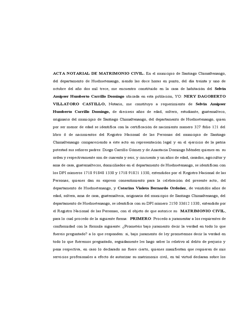 ACTA DE MAT. Chimiche y Campo Seco 2012 (Autoguardado) | PDF