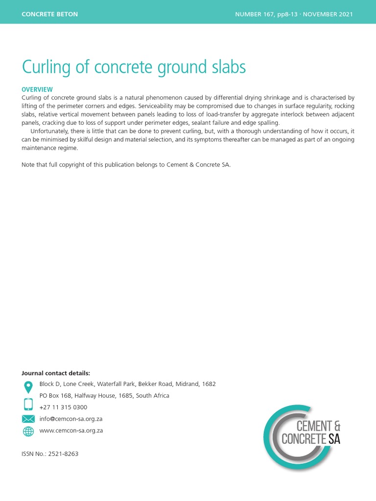 Curling of Concrete Ground Slabs | PDF | Concrete | Fracture