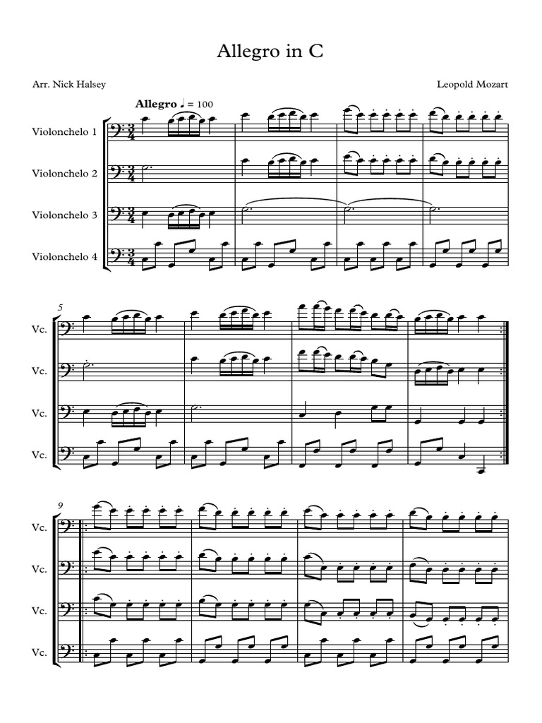 Allegro in C | PDF