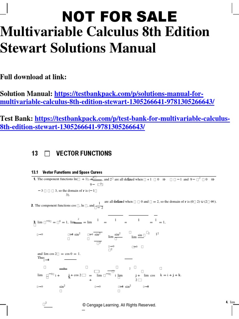 Multivariable Calculus 8th Edition Stewart Solutions Manual Download | PDF