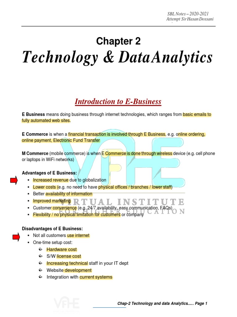 CHP 2 - Technology - Data Analytics | PDF | Electronic Business | Cloud Computing