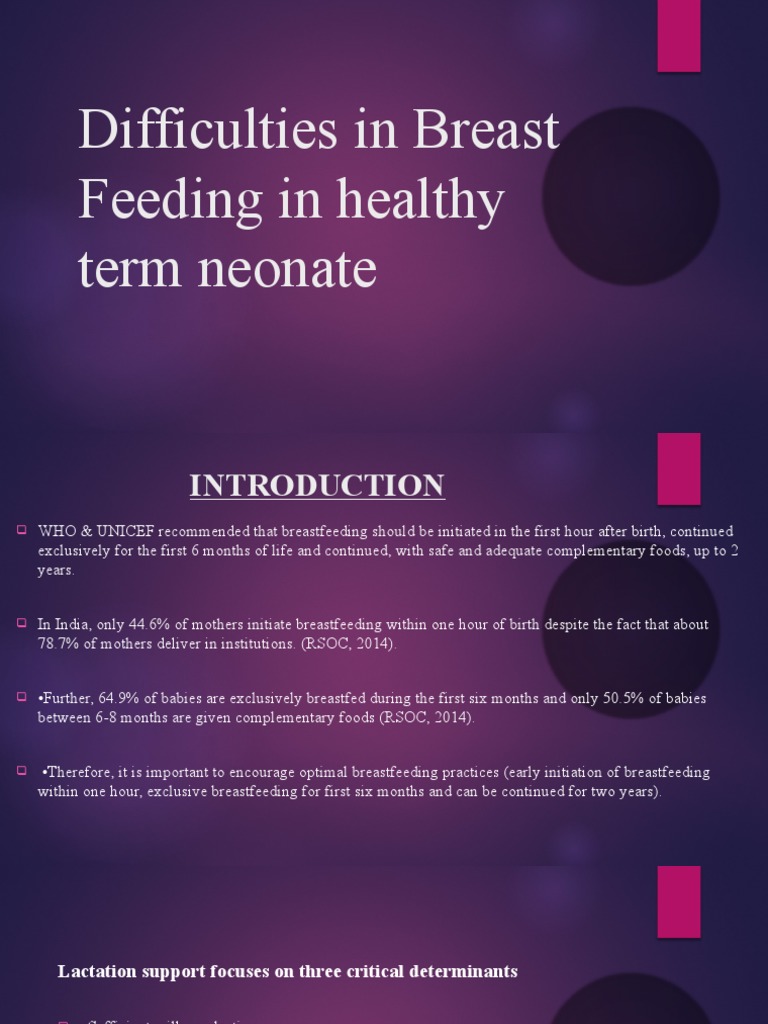 Difficulties in Breast Feeding in Healthy Term Neonate | PDF Difficulties in Breast Feeding in Healthy Term Neonate | PDF