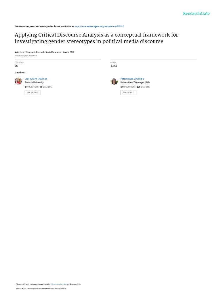 Applying Critical Discourse Analysis As | PDF