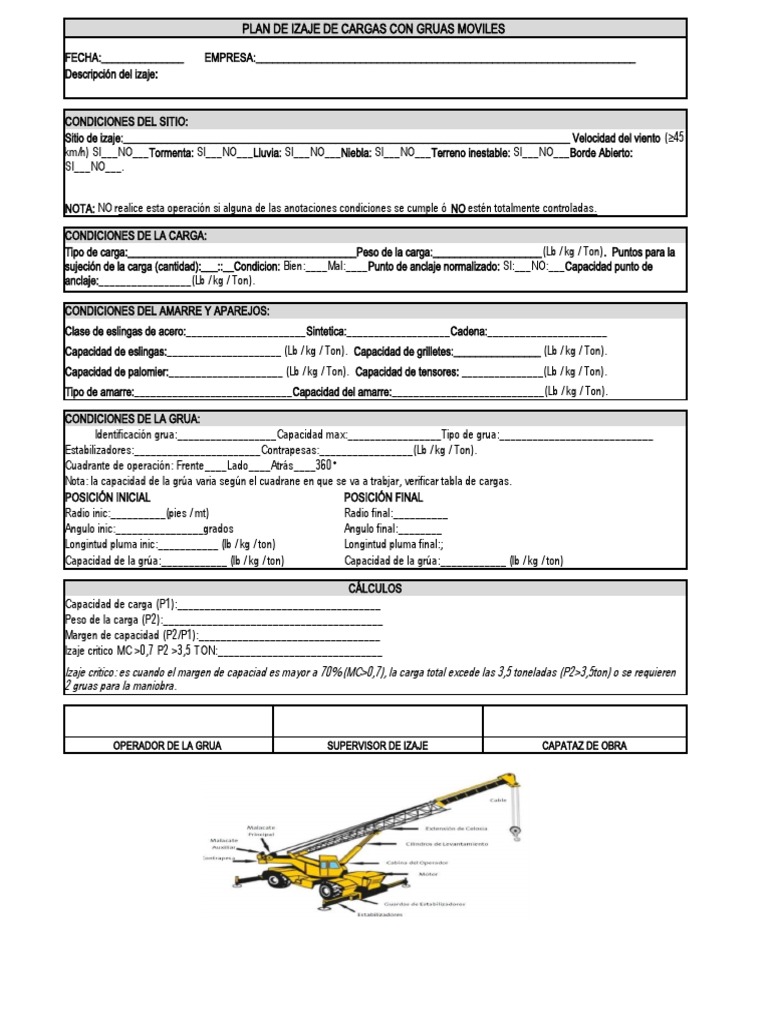 Plan de Izaje con Grúas Móviles | PDF | Tecnología
