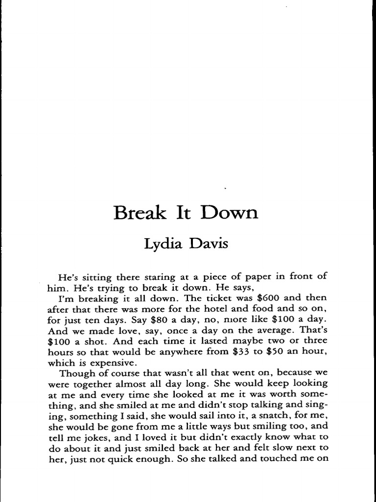 Analyzing Love's Cost in "Break It Down" | PDF