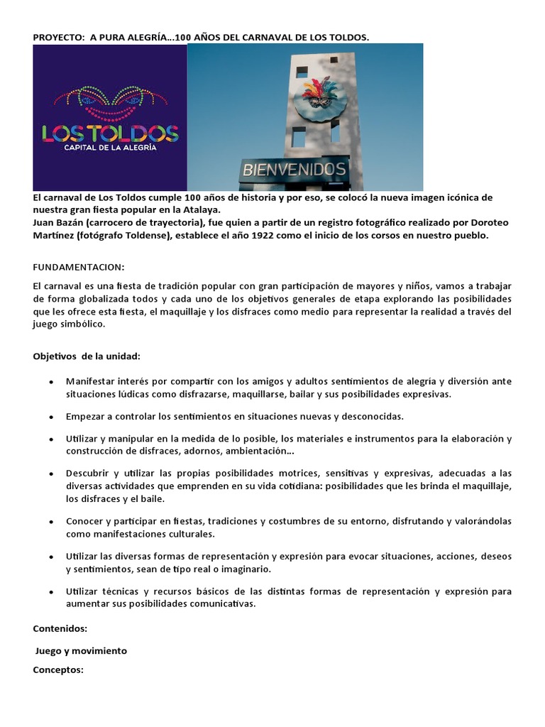 Proyecto 100 Años de Carnaval | PDF