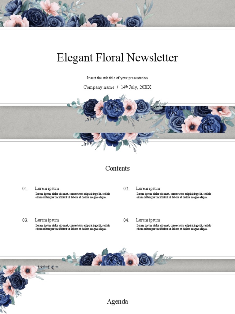 Elegant Floral Newsletter - PPTMON | PDF