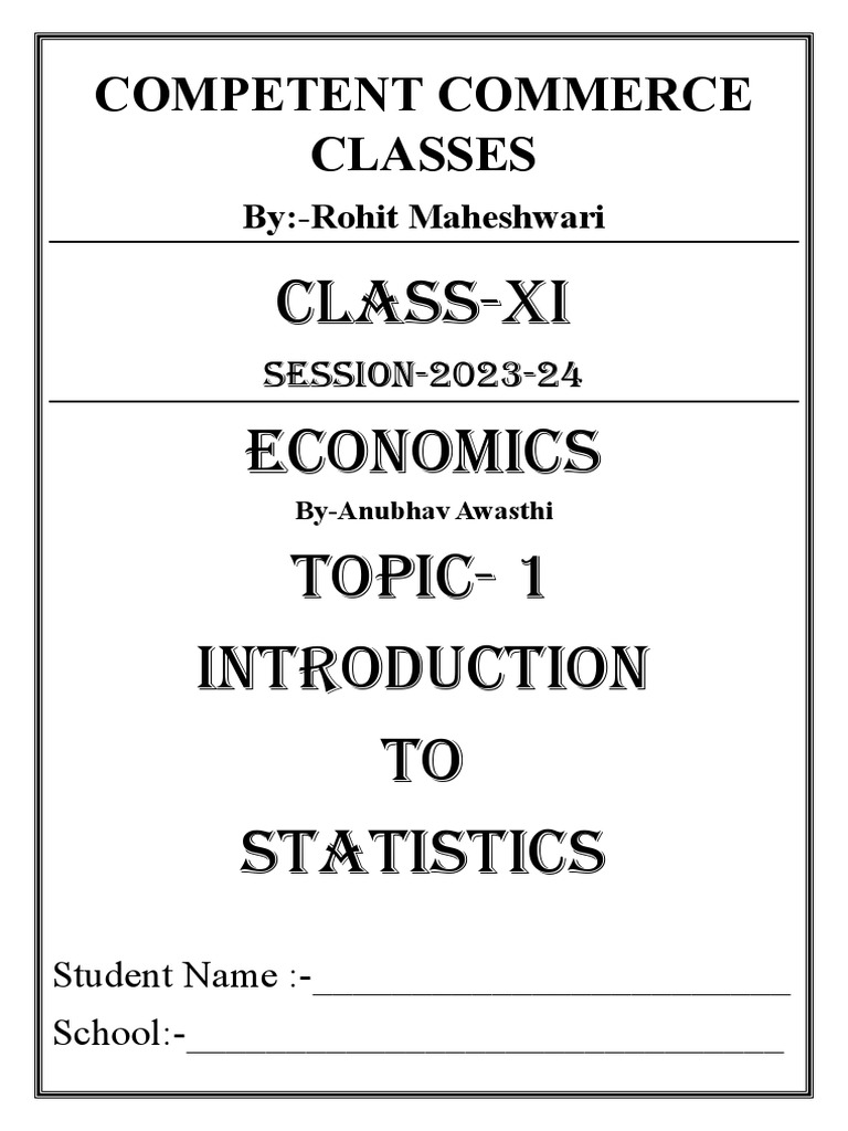 1 - Introduction To Statistics | PDF | Statistics | Economics