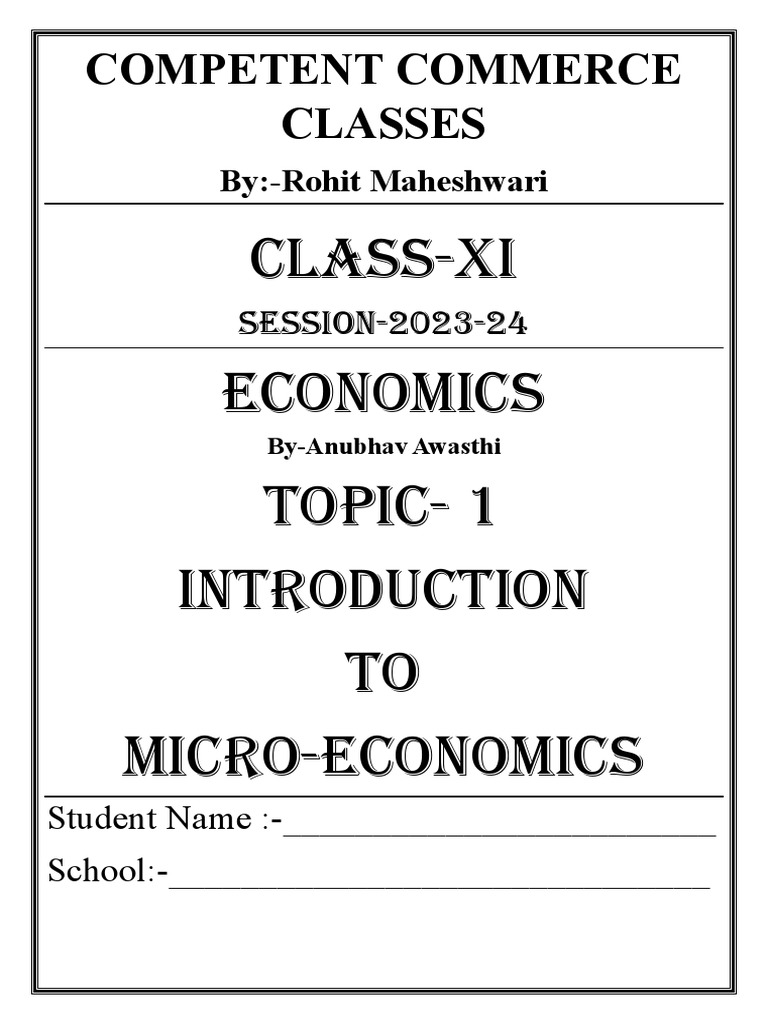 1 - Introduction To Microeconomics | PDF
