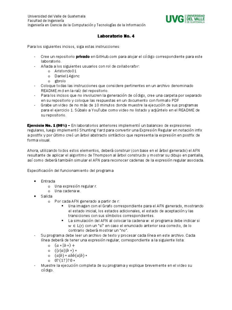 Laboratorio No 4 | PDF | Programa de computadora | Programación
