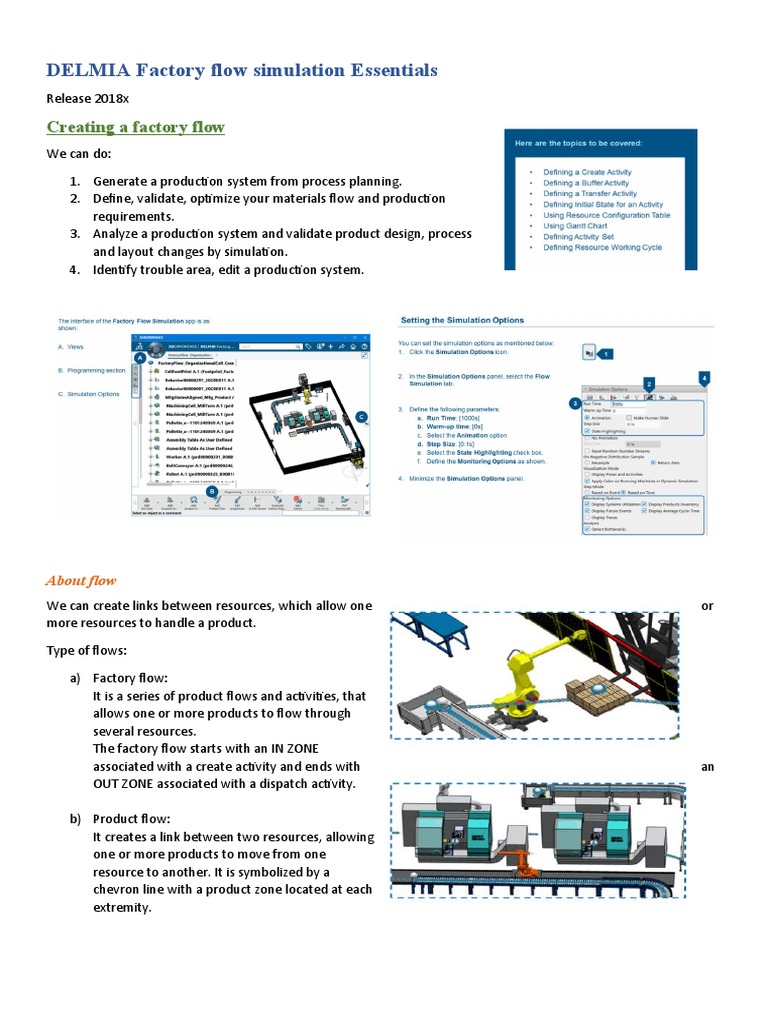 DELMIA Factory Flow Simulation Guide | PDF | Computers