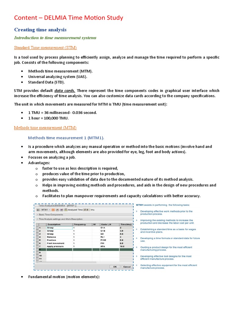 Time Motion Study for Engineers | PDF