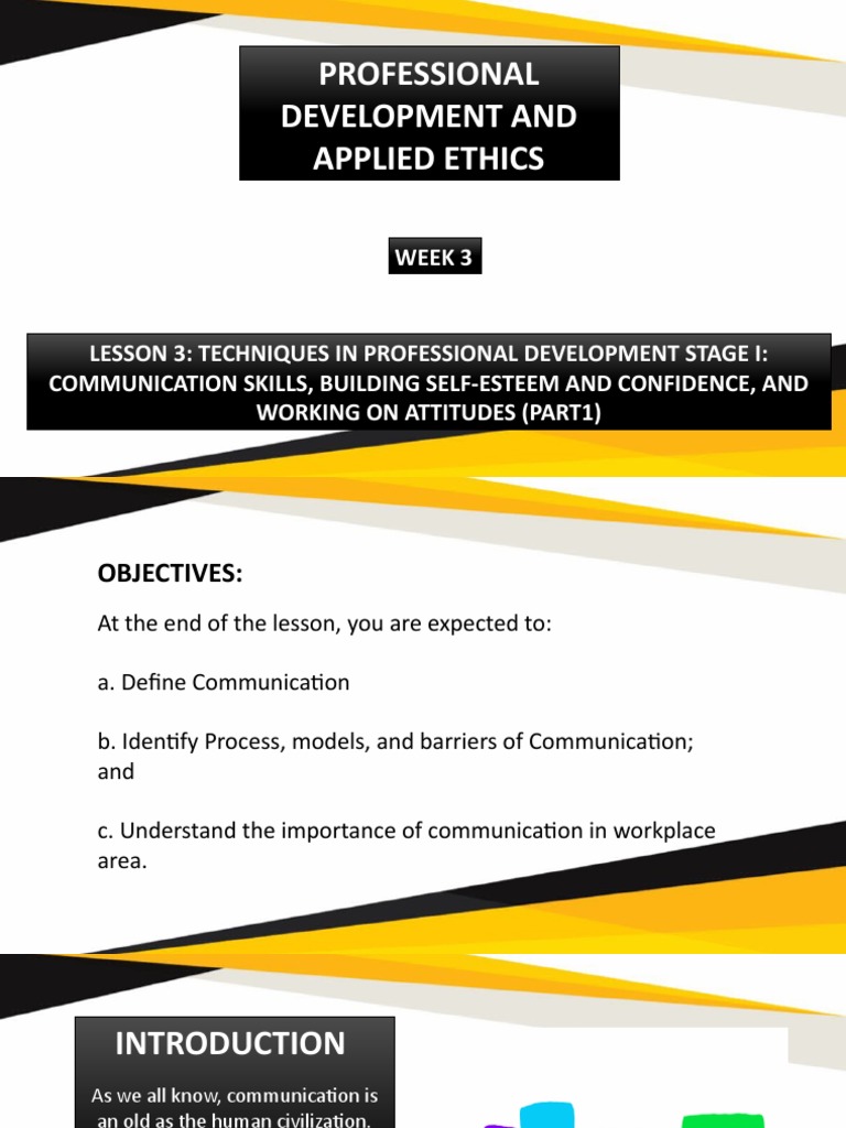 Lesson 3-4 Communication Skills, Building Self-Esteem and Confidence ...