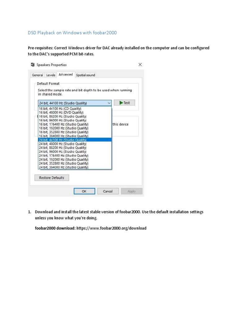 Foobar2000 DSD | PDF