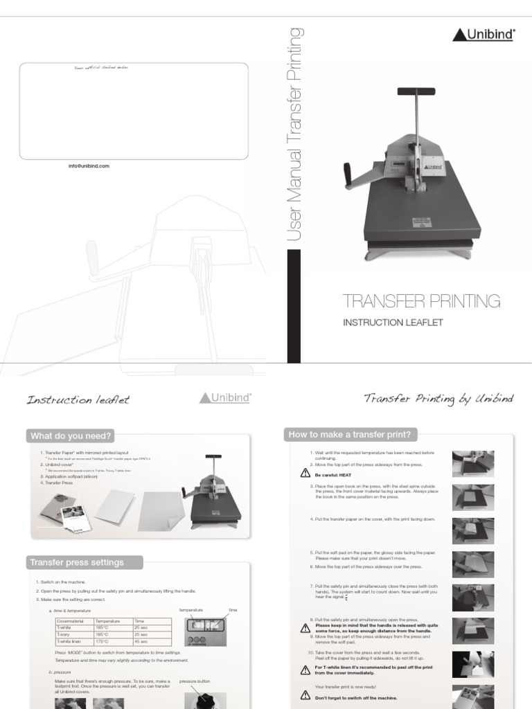 Transfer Print Manual | PDF