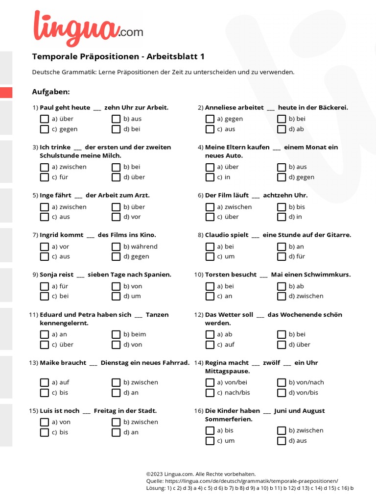 PDF Storage Deutsch Grammatik Temporale Praepositionen | PDF