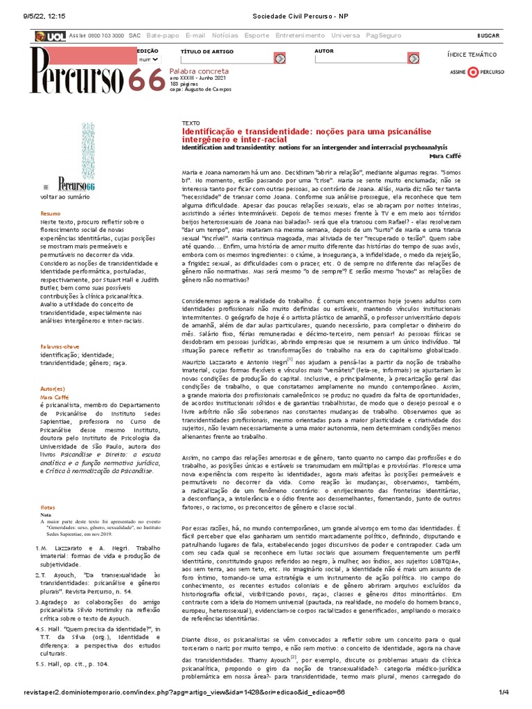 Percurso 2021 v33 n66 2 | PDF