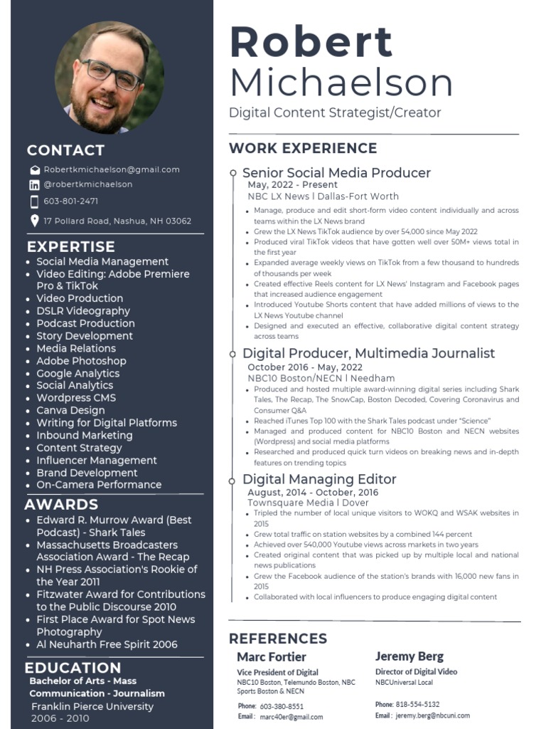Robert Michaelson Resume | PDF